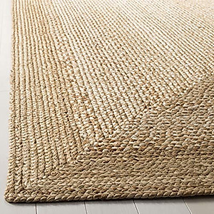 SAFAVIEH Natural Fiber Collection Area Rug - 10' x 14', Natural & Ivory, Handmade Farmhouse Boho Coastal Rustic Jute, Ideal for High Traffic Areas in Living Room, Bedroom (NF885B)
