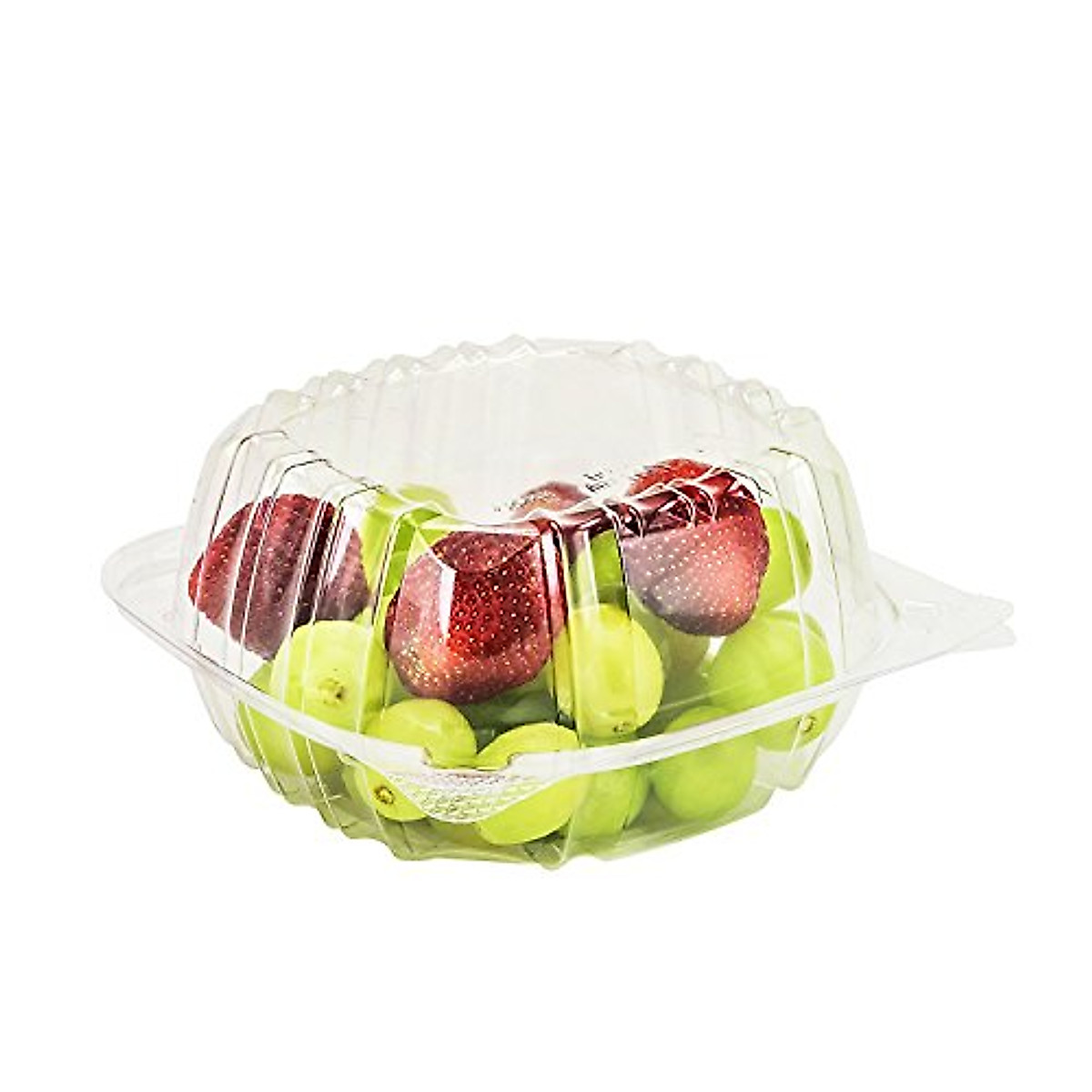 DART Hinged Lid Plastic Container, Medium, Clear