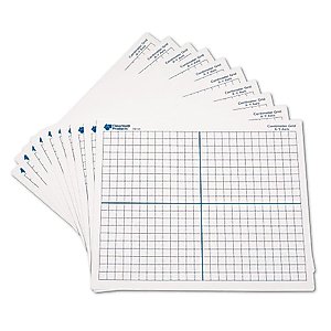 Learning Resources 9"x 11" Double Sided X-Y Axis Dry Erase Mats, Graphing, Math Classroom Accessories, Teaching Aids, Set of 10, Ages 6+
