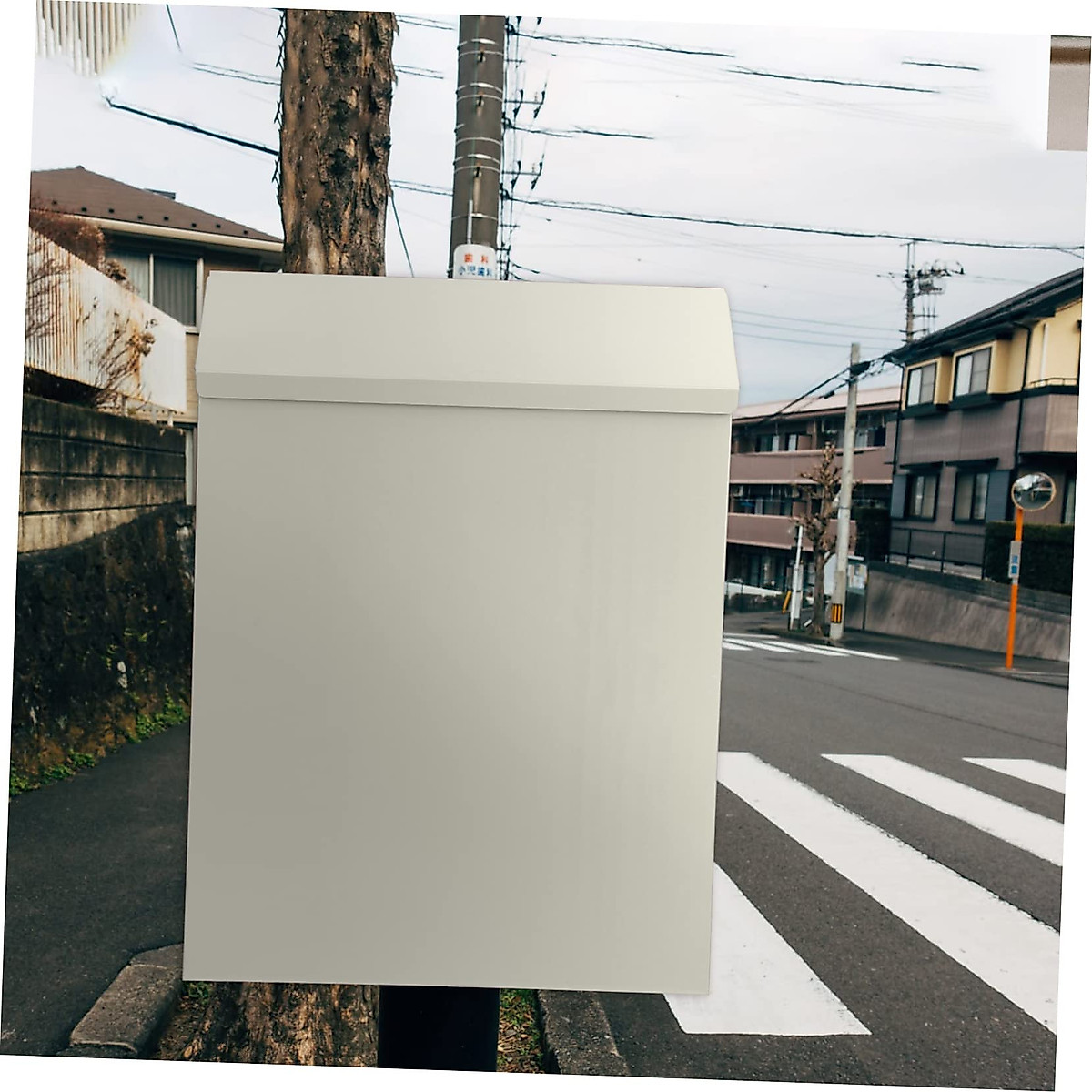 Generic Iron Letter Container Home Mailbox Wall Mounted Security Mailbox Letter Box High Capacity Mailbox White/Red Post Box, 30x23cm (M2Y1732K17H2GFY)