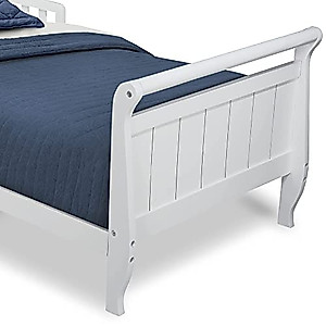 Delta Children Wood Toddler Bed Sleigh, Crib, White