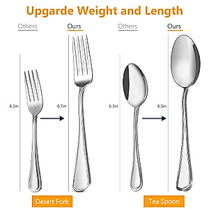 40 Pieces Silverware Set for 8, ASKSCICI Stainless Steel Flatware Cutlery Set for Home and Restaurant, Including Knife, Fork & Spoon, Modern Design, Dishwasher Safe