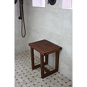 AquaTeak The Original 18" Grate Teak Shower Bench & AquaTeak Premium Teak Oil