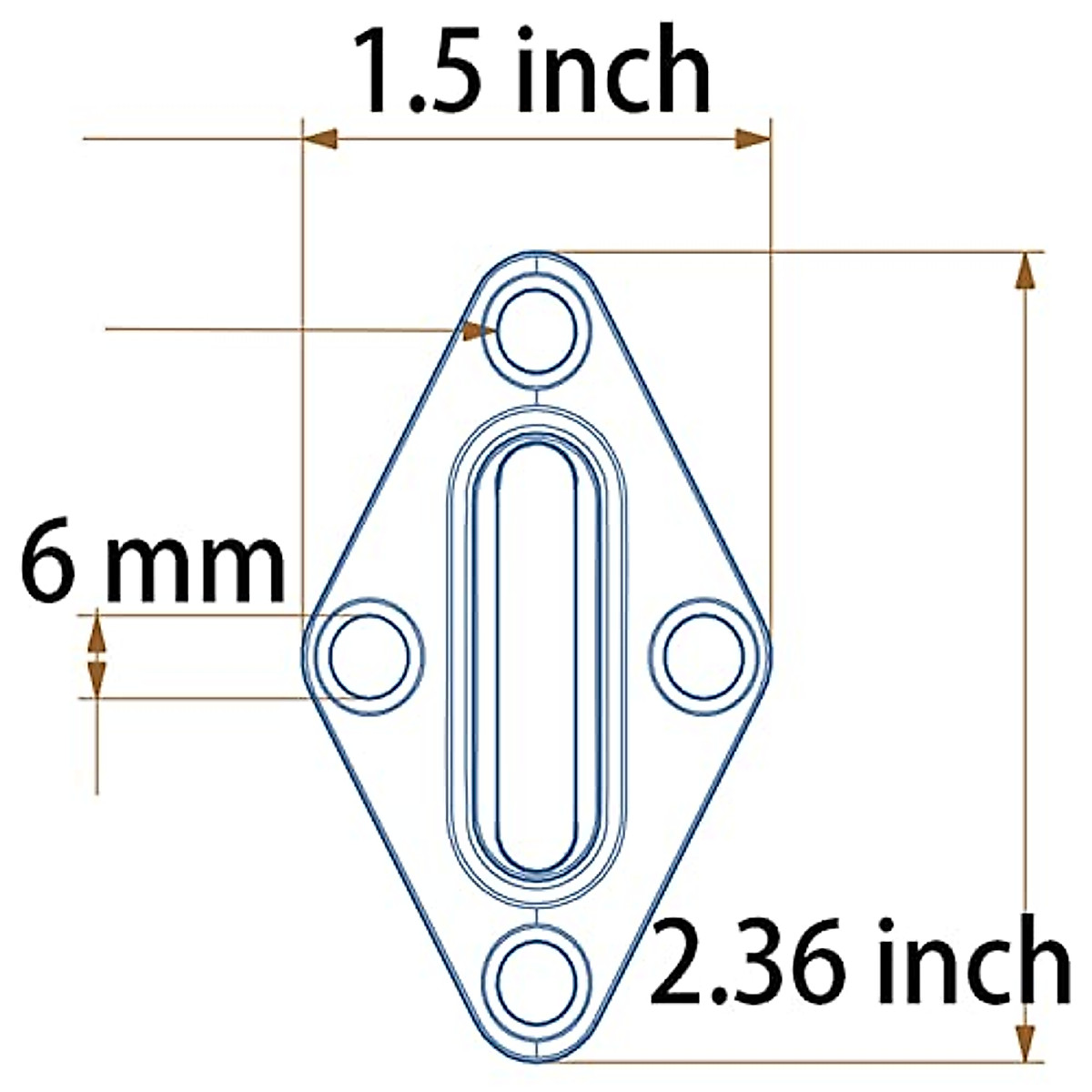 4 Pcs 2.3 Inch 304 Stainless Steel Pad Eye Plate Hook with Screws for Suspension, Ceiling Hooks, Marine Application Hook