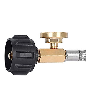 GasSaf 5FT Propane Hose, Propane Adapter Hose with Gauge, 1lb to 20lb Propane Tank Adapter for Weber Q Series Grill, Heater, Blackstone Griddles, Camp Stove