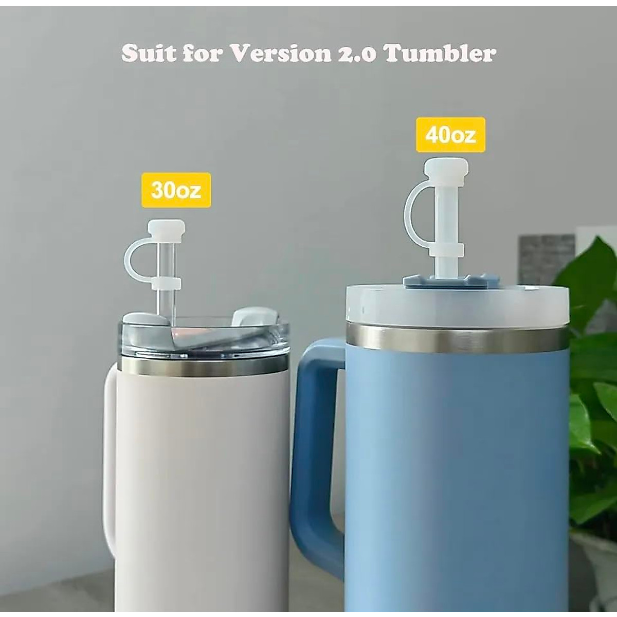 6PC Silicone Spill Proof Straw Stopper For Stanley H2.0 30oz/40oz, Accessories for Stanley Cup: with 2 Straw Cover Caps, 2 Square Spill Stoppers & 2 Round Leak Proof Stoppers