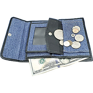 Bijoux de Ja Small Trifold Money Coin ID Window Card Holder Organizer Compact Wallet Purse for Women