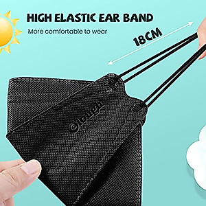 CYLEN Elough Kids Face Mask-50 Pcs Reusable Cloth Face Masks Set-Disposable Face masks Children- Back to School (Matte Black)