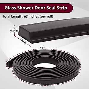 Shower Door Magnetic Strip, Flexible Magnetic Strip Shower Insert Replacement for Framed Semi Framed Swinging Glass Shower Door (2 Rolls,63 - Inch Per Roll)