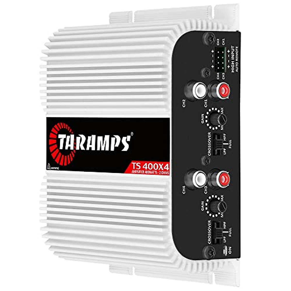 Taramps TS 400x4 with Automatic High Level Input 400 watts RMS 4 Channels Full Range Car Audio Amplifier RCA Input Class D 2 Bridged Channels Multichannel Amplifier System