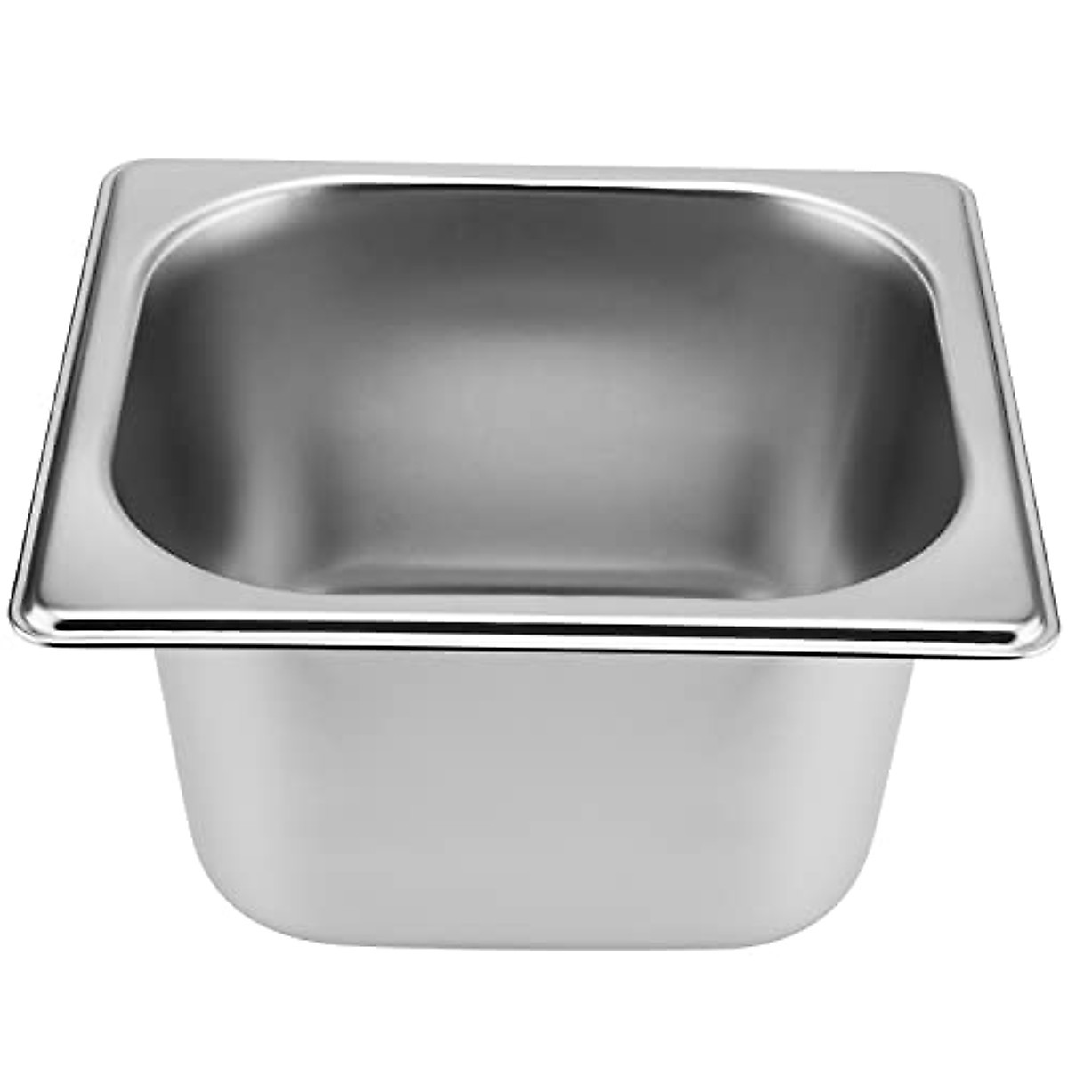 SINJEUN 8 Pack 1/6 Size x 4 Inch Deep Steam Table Pans, Stainless Steel Steam Pan Catering Food Pan for Restaurant, Hotel, Catering, Silver