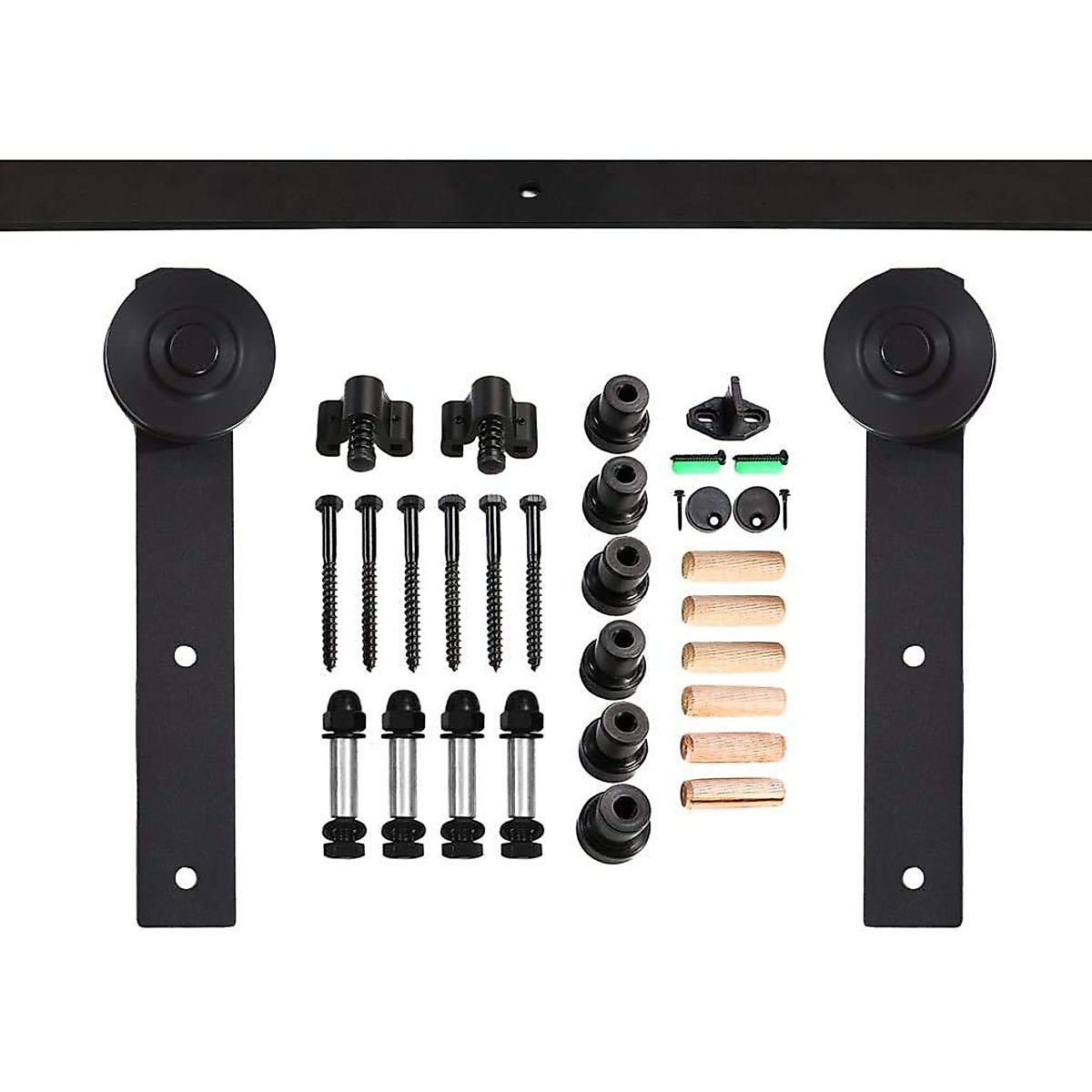 CCJH Sliding Barn Door Hardware Kit 4FT for Single Wood Door Heavy Duty Slide Smoothly and Quietly