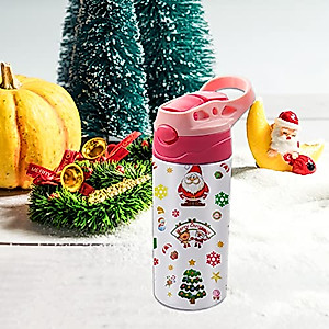 4pcs 12oz Sublimation Blanks Sippy Cup,Sublimation tumblers for Kids,Stainless Steel Insulated Toddler Water Bottle with Leak-Proof Straw Lid and Handle（Four Colors）