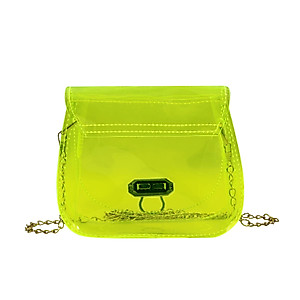 MINGSEECESS Women Clear Crossbody Purse Bag Transparent Clutch Message Bag See Through Handbag Wallet