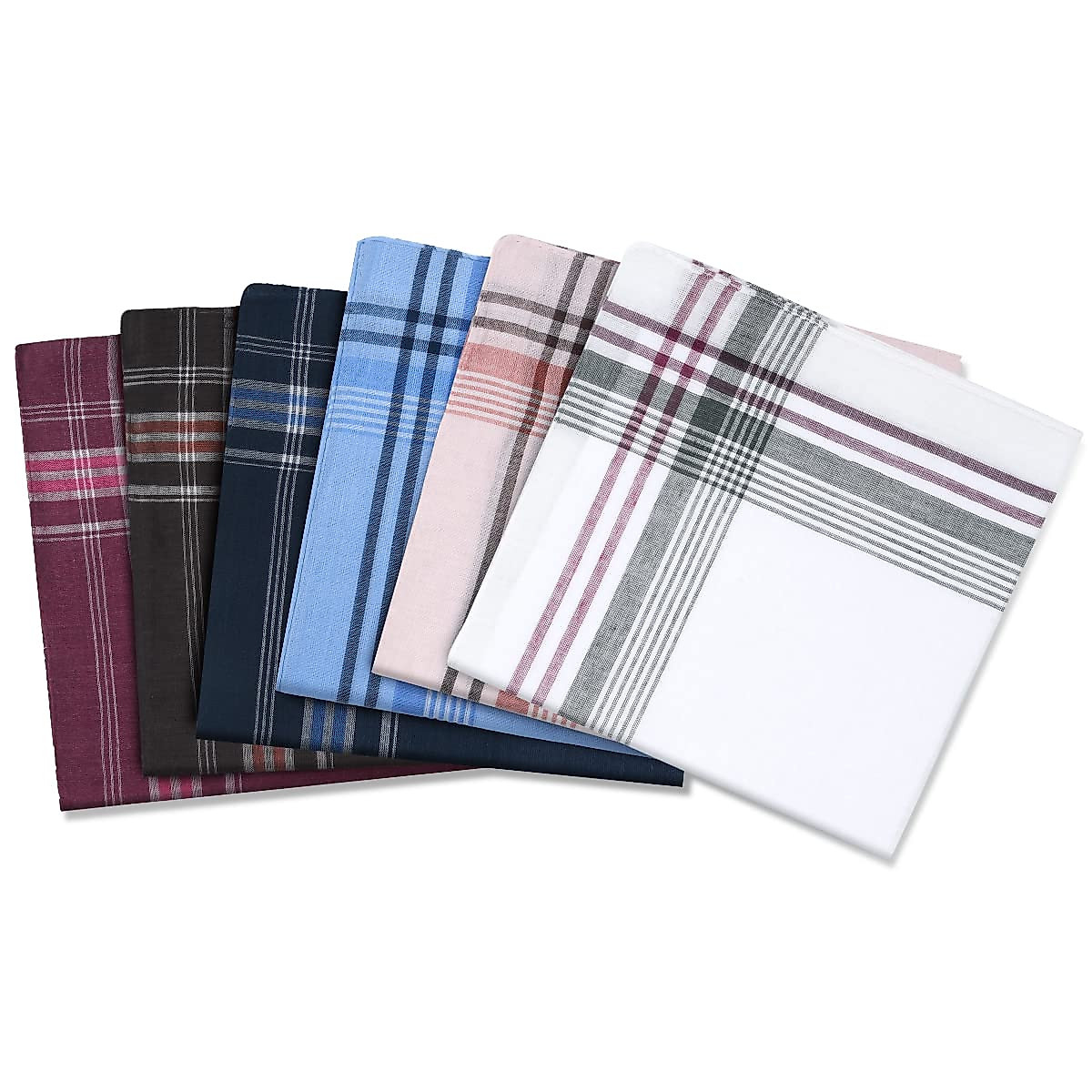 URAQT Men's Handkerchiefs, 12 Pack Soft Gents Hankies Set, Mens Premium Handkerchiefs Assorted Pocket Square Hankies for Men Women, Classic Hankie for Grooms, Weddings, Graduation Gifts