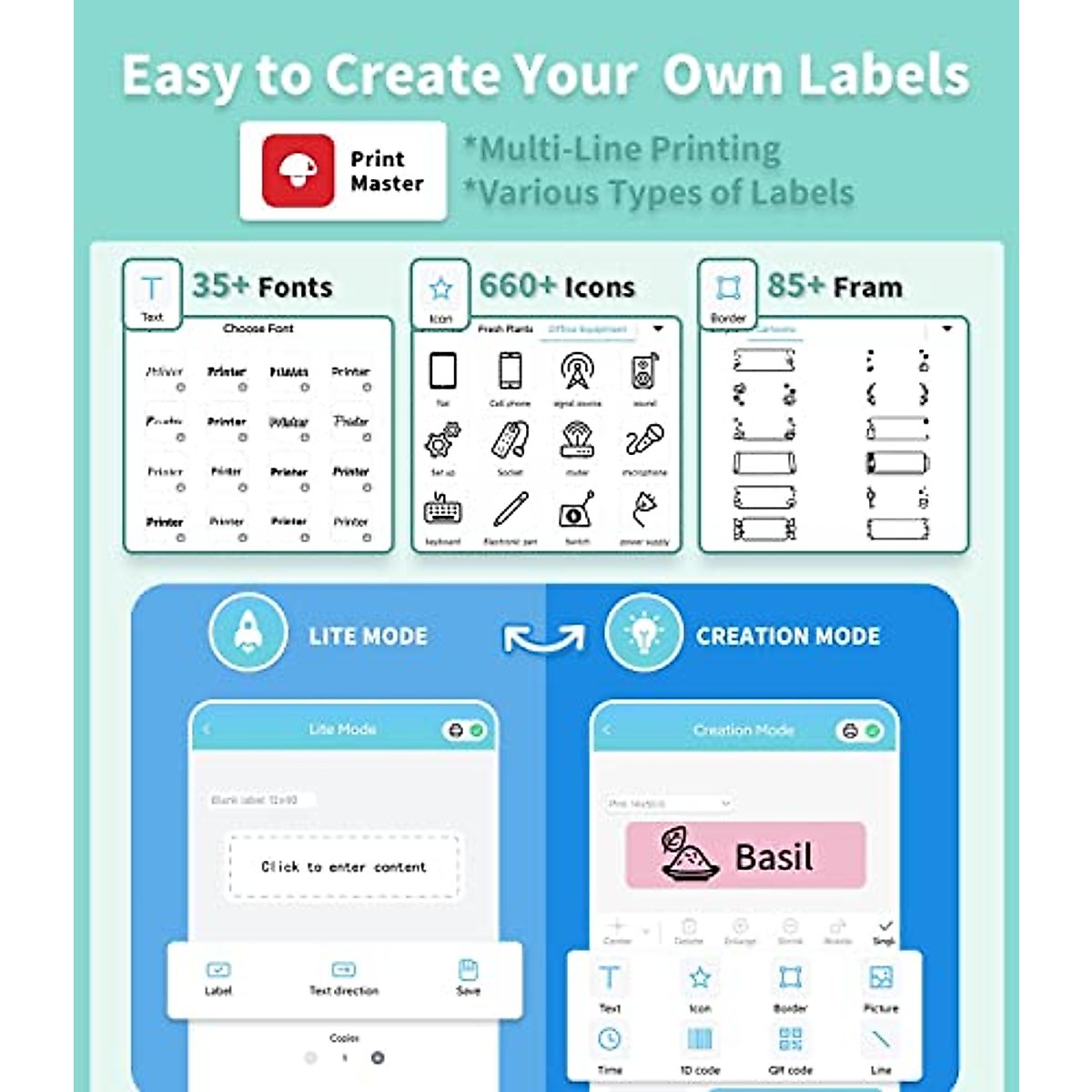 Phomemo Mini Label Maker Machine with Tape, Q31 Bluetooth Label Maker, Ink-Less Wireless Portabel Small Label Printer Machine for iOS/Android, Thermal Sticker Labeler Printer Handheld for Home,Office