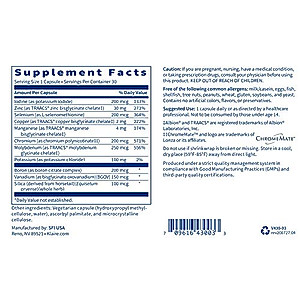 Klaire Labs LDA Trace Mineral Complex - 11 Essential Trace Elements with TRAACS Chelated Minerals, Hypoallergenic & No Iron (30 Vegetarian Capsules)