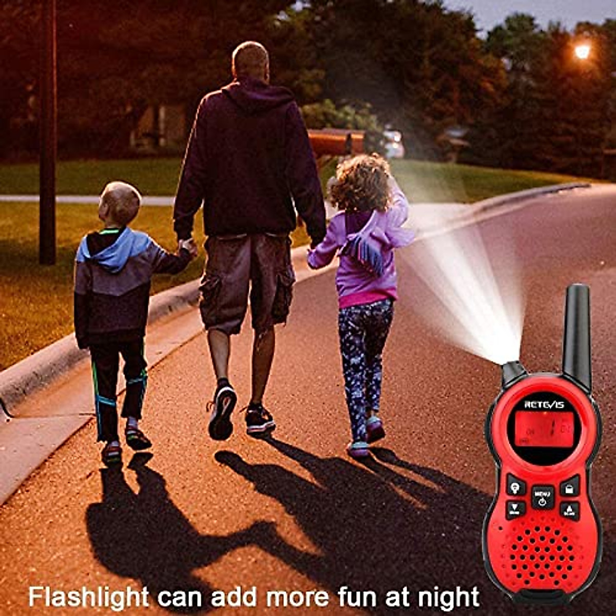 Retevis RT38 Walkie Talkies for Kids 2 Pack,Toy Walkie Talkie with 22 CH VOX USB Port Flashlight,Toy Walkie Talkie for 5-13 Boys Girls Outdoor Camping Games Indoor(Red)