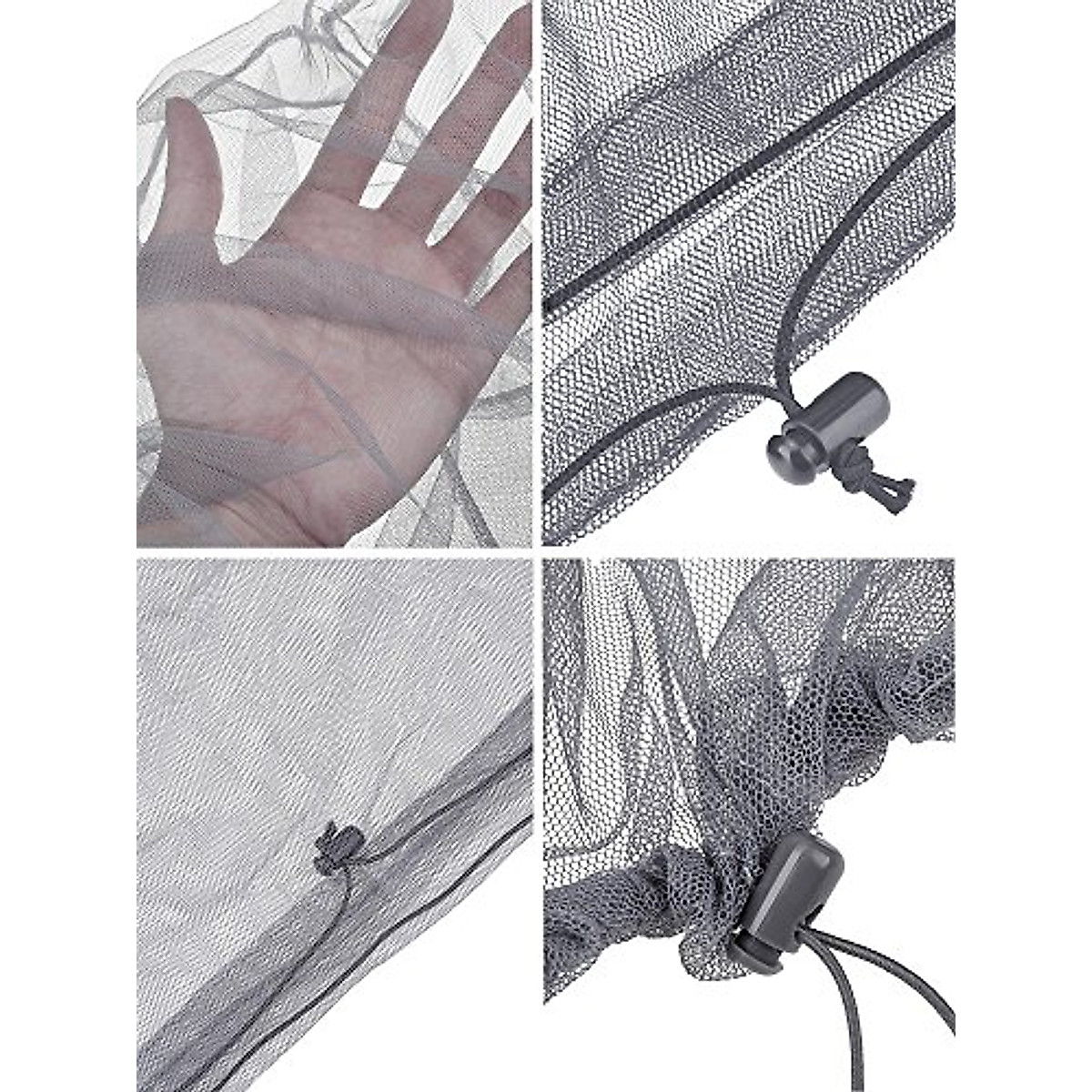 HESTYA 6 Pack Mosquito Head Net Bug Head Net Insects Mesh Head Net for Outdoor Face Neck Head Protecting, Grey
