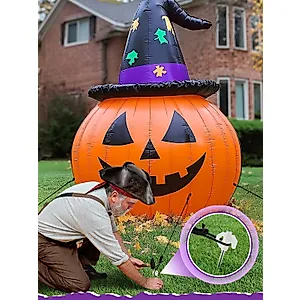 8 Sets Metal Inflatables Stakes- Heavy Duty Inflatable Stakes and Tethers, Yard Ground Blow Up Stake Pegs for Halloween Christmas Outdoor Inflatable Decoration Tie Downs