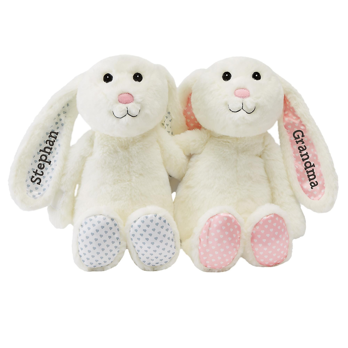 Let's Make Memories Personalized Hugging Plush Bunnies - for Birthday - Easter Bunny - Bunny Stuffed Animal for Kids - for Boy - for Girl