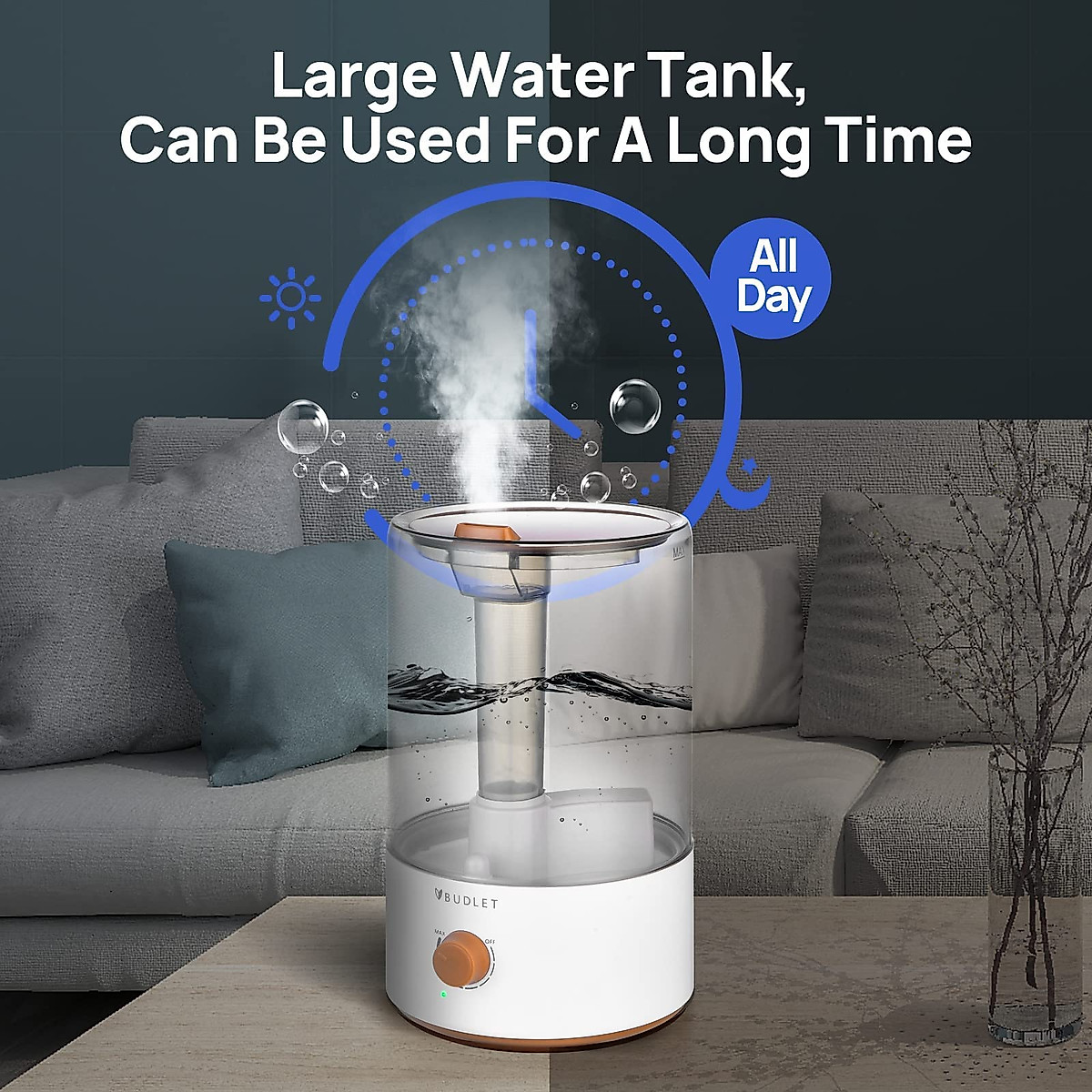 Cool Mist Humidifier,Quiet Ultrasonic Air Humidifiers for Bedroom & Large room - Top Fill Cool Mist Humidifiers for Plant, Auto-Shut Off, Humidifiers for Babies Nursery & Whole House (4.2L Water Tank)