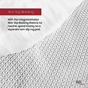 Walk on Me Silky Soft Faux Fur Rug, Fluffy Rug, Sheepskin Area Rug, Shaggy Rug for Living Room, Bedroom, Kid's Room, or Nursery, Home Décor Accent with Non-Slip Backing (White)