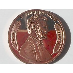 1 Oz Uncirculated .999 Fine Copper Round Lincoln Head Design