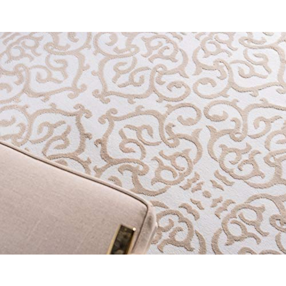Unique Loom Rushmore Collection Area Rug - Johnson (5' 1" x 8' Rectangle, Snow White/ Beige)