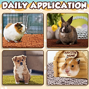 Timgle 4 Pieces Guinea Pig Cage Liners with Cleaner Set Washable Reusable Guinea Pig Bedding Absorbent for Guinea Pig Training Pad Supplies and Other Small Animals, Mixed Colors (24 x 16 Inch)