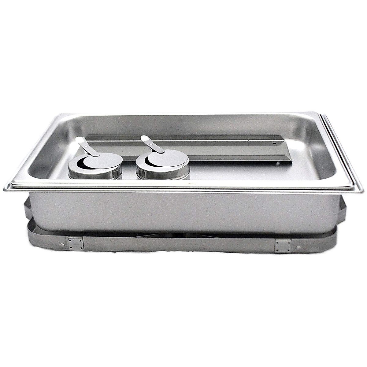 TigerChef Chafing Dish Buffet Set - Chaffing Dishes Stainless Steel - 2 Sets of Chafers and Buffet Warmer Sets: 4 Chafing Gels, 2 Slotted Spoons and Foldable Frame - Food Warmers for Parties Buffets