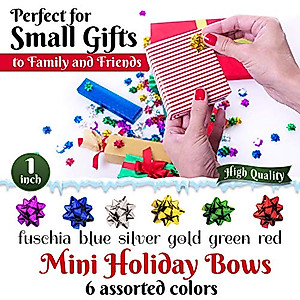Small Christmas Bows for Gift Wrapping - 120 Pieces Gift Bows for Christmas Presents - Holiday Bows as Christmas Bows for Presents - Christmas Present Bows for Any Holiday Season