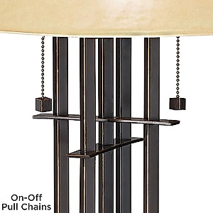 DIRKES Table Lamp 23 1/2" High Bronze Cone Alabaster Art Glass Shade for Bedroom Living Room Bedside Nightstand