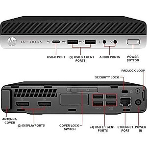 HP 800 G3 Mini High Performance Desktop Intel i5-6500 UP to 3.60GHz 16GB DDR4 New 1TB NVMe M.2 SSD WiFi BT Dual Monitor Support Keyboard & Mouse Win10 Pro (Renewed),i5-6500 3.20GHz