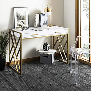 Safavieh Home Office Elaine Modern White and Gold 1-drawer Desk