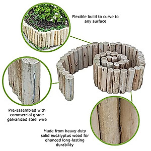 Backyard X-Scapes Natural Eucalyptus Wood Solid Log for Garden Edging Lawn Landscape Fence Borders 72 in L x 6 in H x 1.25 in D