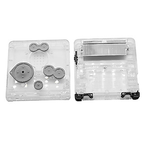 Cowhilan Replacement Clear Full Housing Shell Case Compatible with Gameboy Advance SP GBA SP Console, Send with Game Card Shell, Transparent