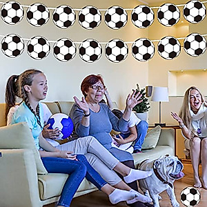 Soccer Banner, Soccer Party Decorations, 32 Pcs Paper Soccer Form a or some String of Soccer Banner, Cheer for Soccer Match and 2022 World Cup, Suitable for Bars, Soccer Decorations for party and Home