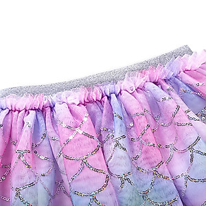 YOHA Baby Girls Birthday Tutu Dress Mermaid Tutus Soft Pom Tutu Dress for Toddler Girls(Mermaid,120)
