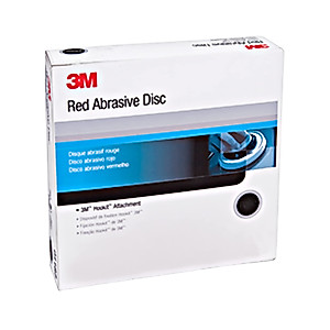 3M Hookit Red Abrasive Sanding Discs, 01261, No Hole, 6 in, 80+ Grade, Pack of 50 Discs, for Auto Sanding, Primer Sanding, E-Coat Sanding