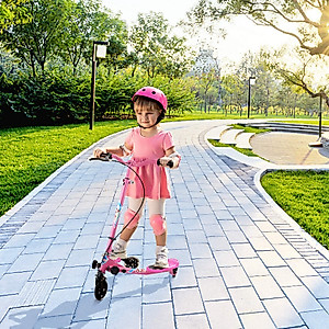 SANSIRP Swing Scooter for Kids, 3 Wheels Wiggle Scooter Foldable Self-Propelling Drift Kick Speeder Scooter with 3-Level Adjustable/LED Wheels for Boys Girls Ages 3-8