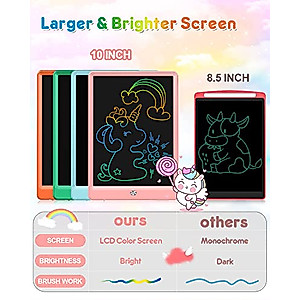 FLUESTON Toys for Girls Boys LCD Kids Writing Tablet 10 Inch Drawing Pad, Colorful Screen Doodle Learning Board for Preschool Kids, Travel Gifts Girl Boy Toys for Age 3 4 5 5+ 6-8 8-10 Toddler