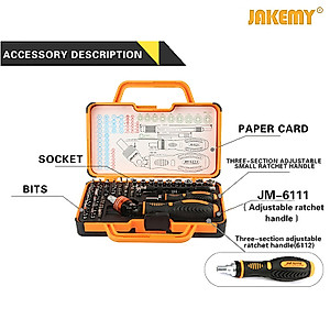 Precision Ratchet Screwdriver Set, JAKEMY 69 in 1 Household Screwdriver Home Repair Tool Kit, Disassemble Magnetic Rotating Ratchet Screwdriver Kit for Furniture/Car/Computer/Electronics Maintenance