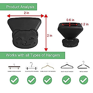 WEIKILLY Clothes Hanger Connector Hooks,18 Pcs Space Saving Closet Organizers and Storage Shelves Hanger Extender, AS SEEN ON TV,Ultra Premium Hanger Hooks Triple Closet Space, Fits All Hangers（Cat）