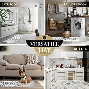 Kitchen Mats 2 PCS Set - Anti Fatigue Stain Resistant Padded Cushioned Memory Foam Floor Comfort Mats for Home Garage and Office Standing Desk 17" x 30" and 17" x 48"