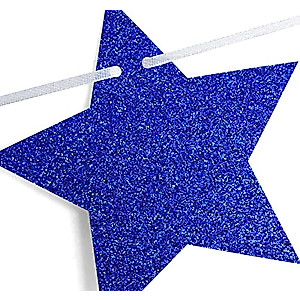 4th of July Happy Birthday Banner, Independence Day Birthday Party Decorations, Patriotic Independence Day Themed Birthday Decorations Blue Red White Glitter