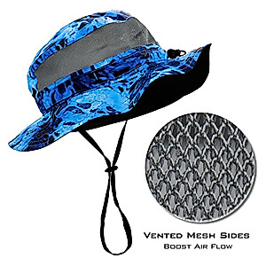 KastKing Sol Armis UPF 50 Boonie Hat - Sun Protection Hat, Fishing Hat - Breathable Fabric - Comfortable - Prym1 Camo,Shoreline