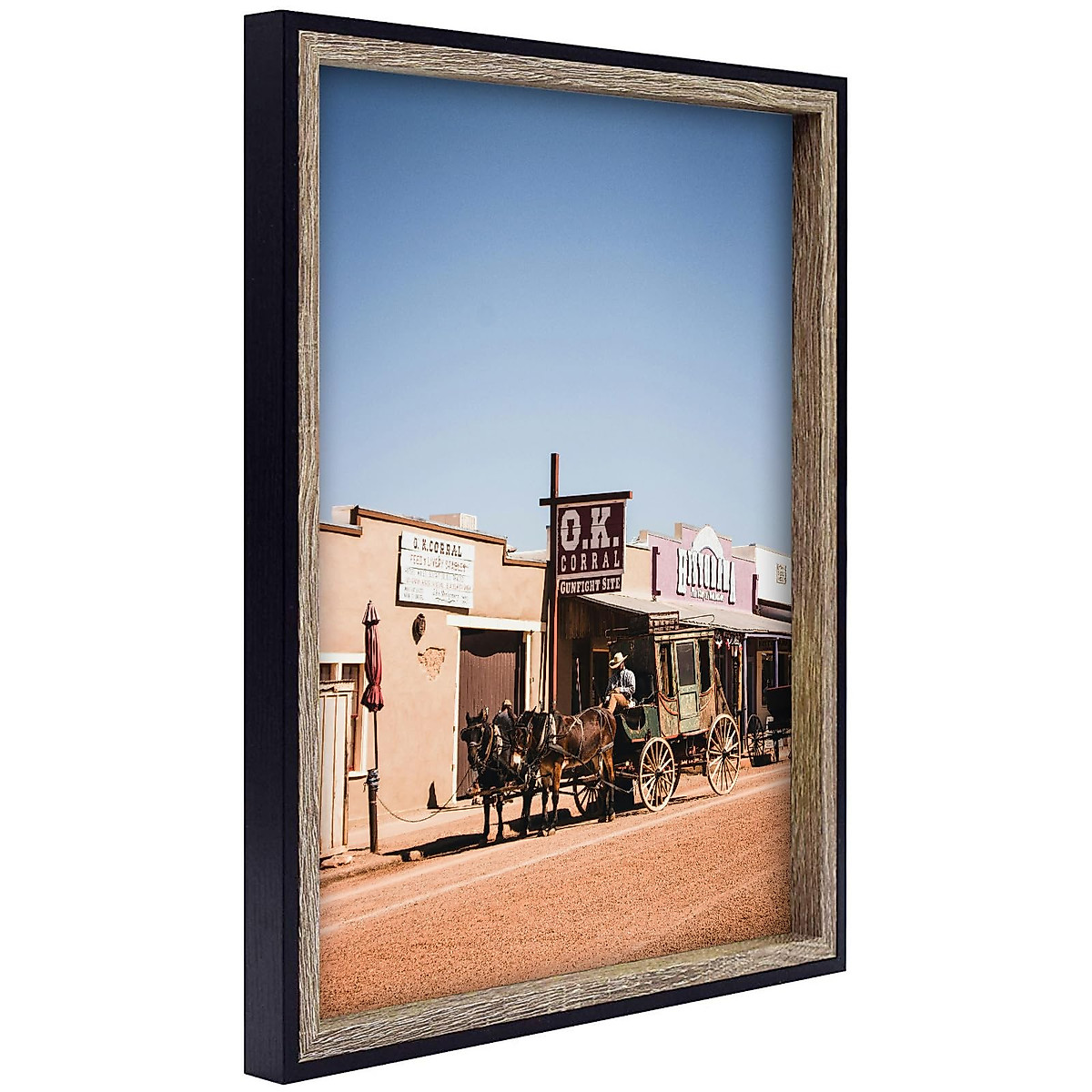 Golden State Art, 11x14 Tall/Split Molding Picture Frame, Wall Display Perfect for Displaying Weddings Photos, Anniversary Photos, Memories (Black/Grey, 1 Pack)