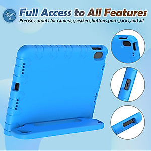 LTROP Kids Case for iPad 10th Generation 10.9-inch 2022 (A2696, A2757, A2777), Shockproof Convertible Handle Stand iPad Gen 10 Case with Built-in Screen Protector for Kids Toddler Boys Girls, Blue