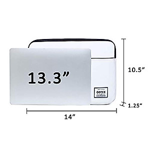 ODTEX Laptop Sleeve Bag Compatible with 13.3 inch MacBook Pro,MacBook Air,Surface Book,14 inch HP Laptop,Water-Resistant Shock-Resistant Protective Laptop Bag-Light Grey